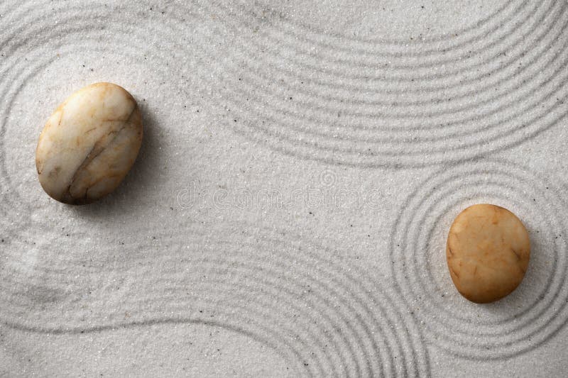 Stone and Lines Drawing on Sandy Texture Background Stock Image - Image ...