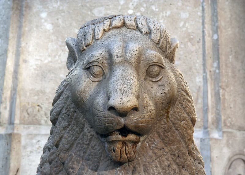 Stone lion stock photo. Image of king, cream, ornament - 23737552