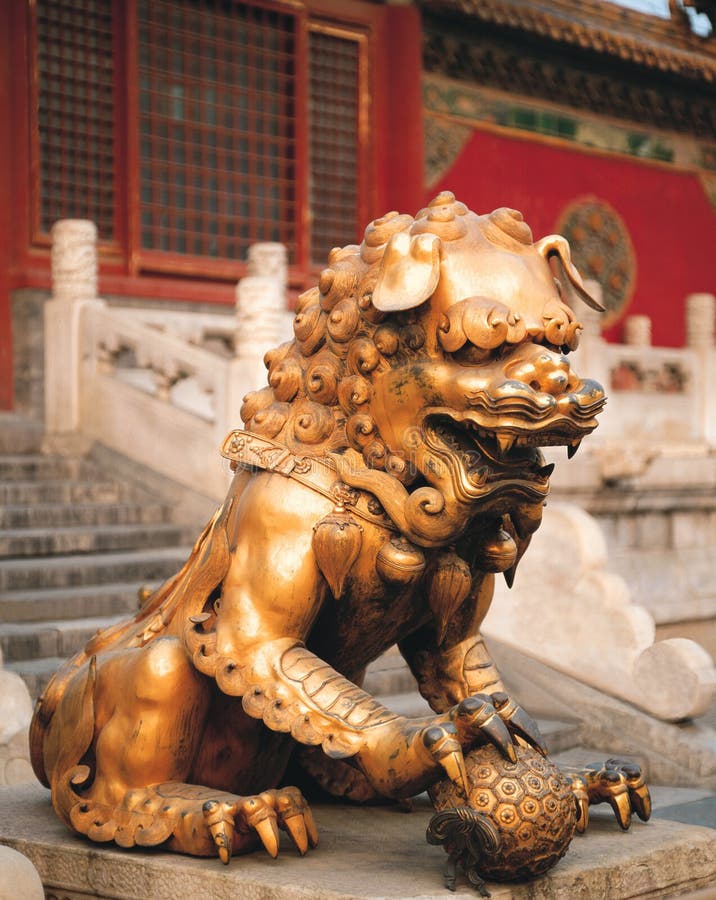 Stone lion of china stock photo. Image of culture, stone - 7608090