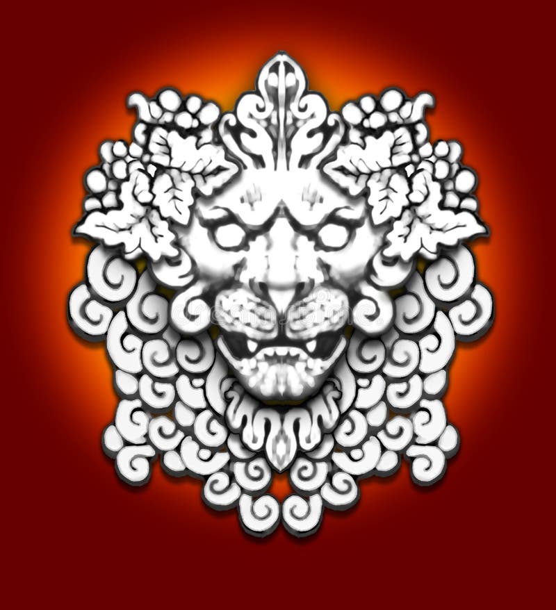 Stone Lion Architectural Motif Stock Photo - Image of rich, luxurious ...