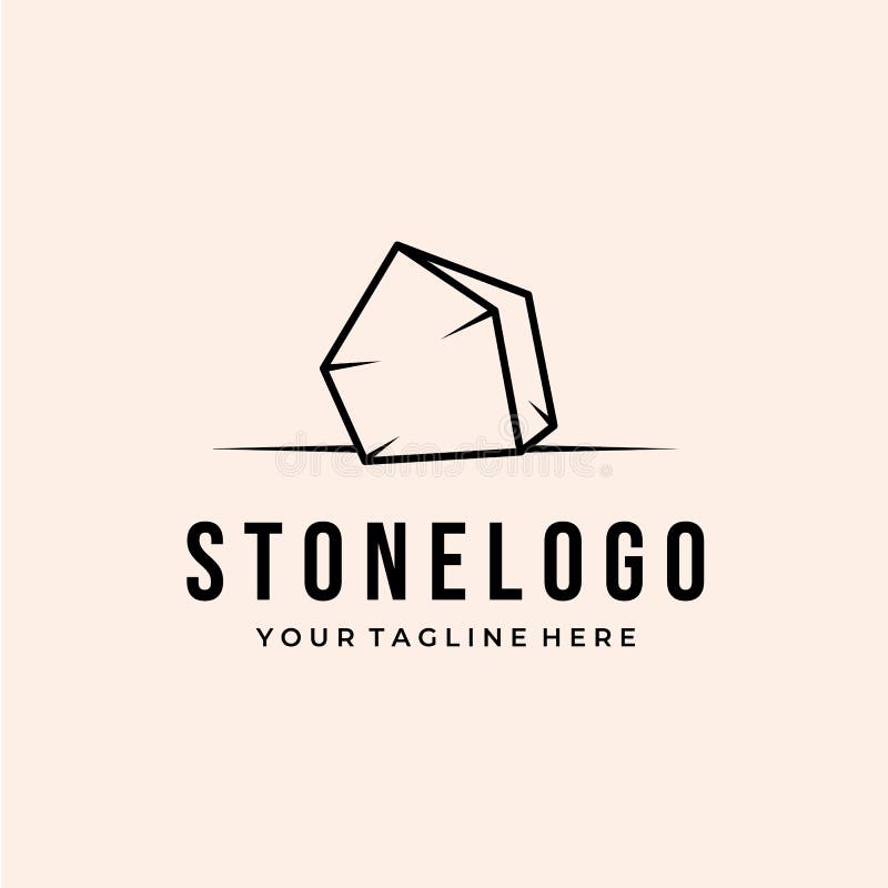 Stone Logo Line Art Minimalist Vector Illustration Template Design ...