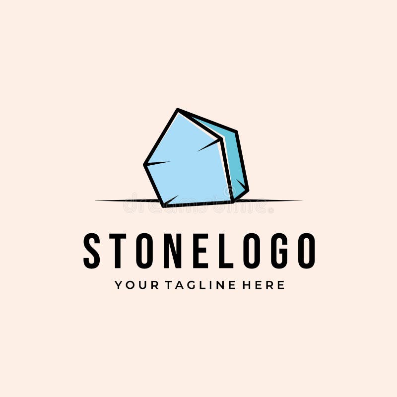 Stone Logo Line Art Minimalist Vector Illustration Template Design ...
