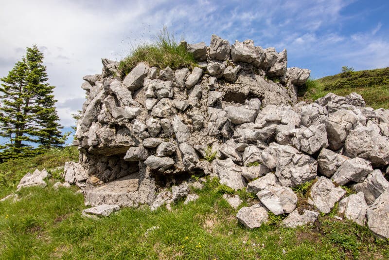 Stone Made Bunker from Side Stock Photo - Image of building, europa ...