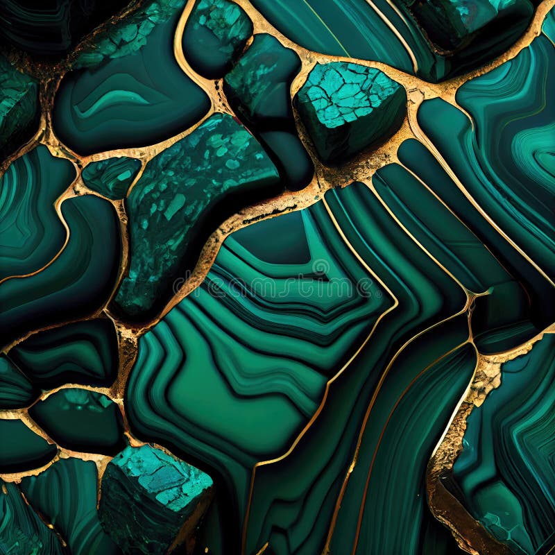 Stone Malachite Background Texture, Ai Generation Stock Illustration ...