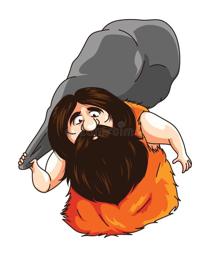 Stone Man stock vector. Illustration of caveman, prehistory - 47880584
