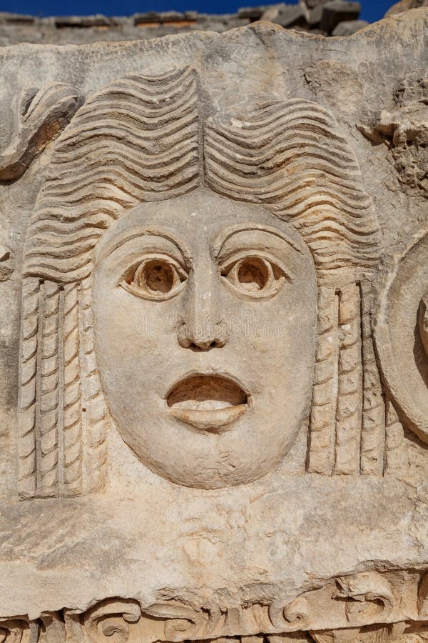 Stone mask in Myra stock photo. Image of performance - 114564454