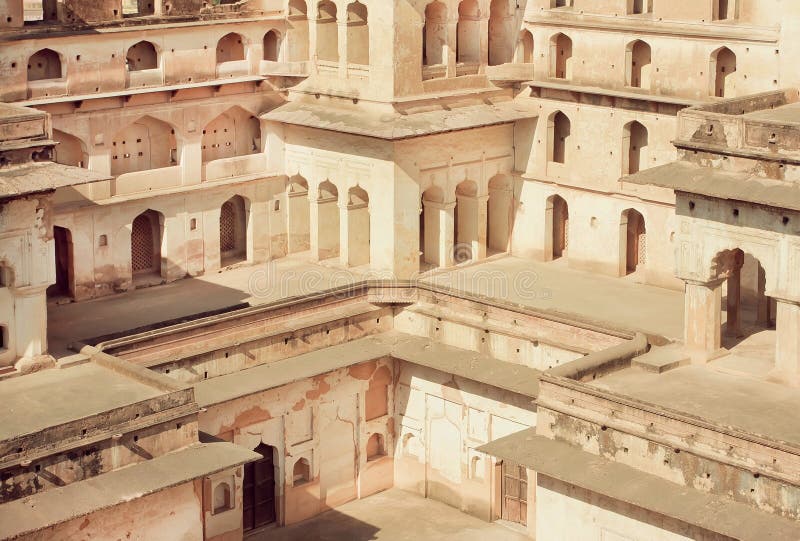 Columns with Stone Reliefs in Indian Temple Wall. Ancient Architecture ...