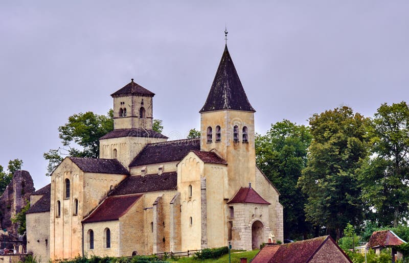 Stone and Medieval Church in a Small Town Stock Photo - Image of ...