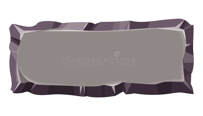 Stone Menu Buttons. Medieval Cracked Border UI Elements, Old Granite ...