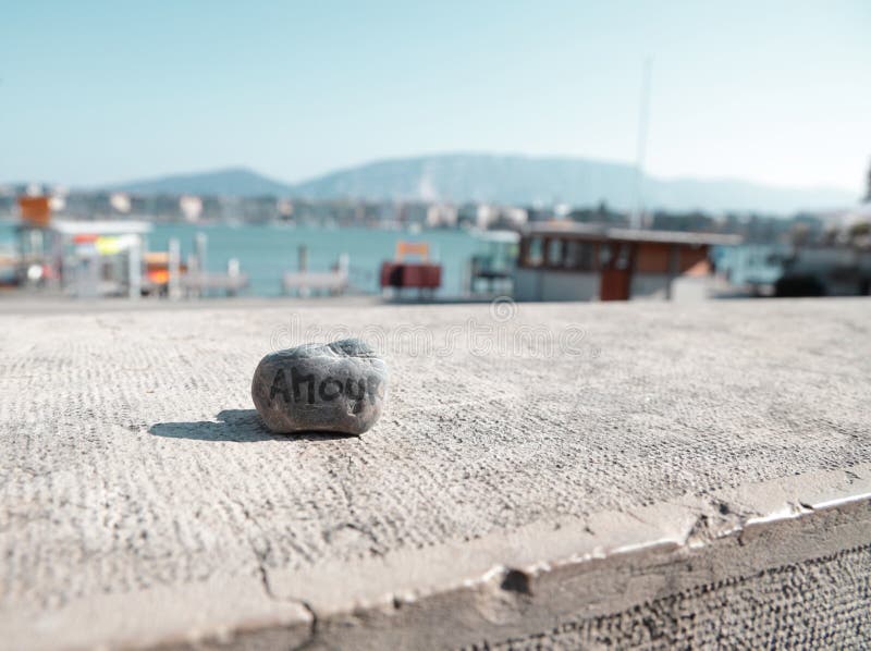 Stone with Message, Stone Writing Stock Photo - Image of amour, circle ...