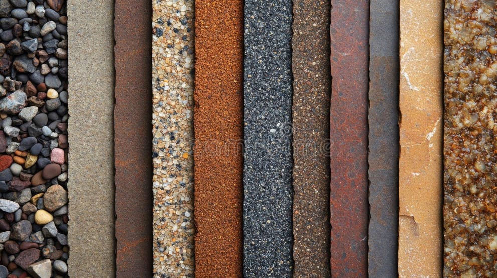 Stone and Metal Samples Texture Variations Display Stock Illustration ...