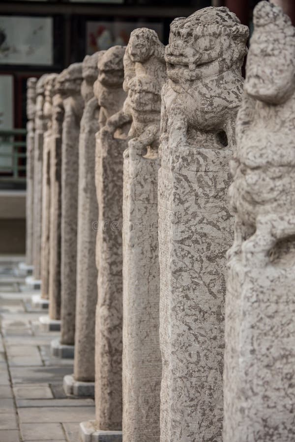 Stone Milestone on a China Temple Stock Photo - Image of cemetery ...