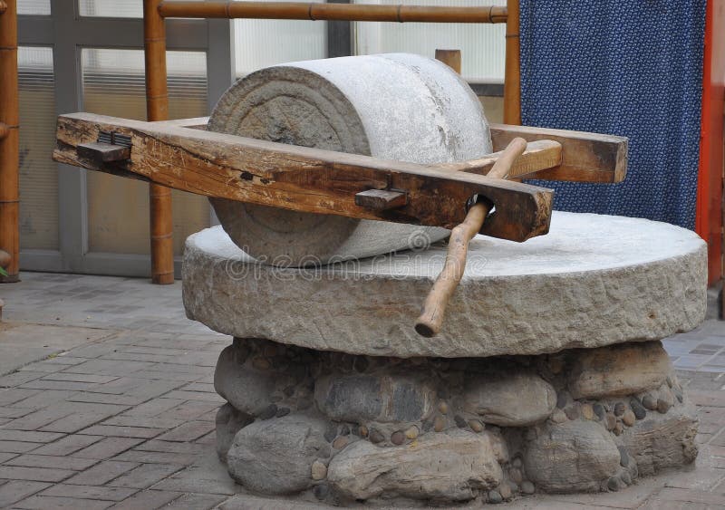 Stone mill stock photo. Image of asia, tools, stone, traditional - 16382748
