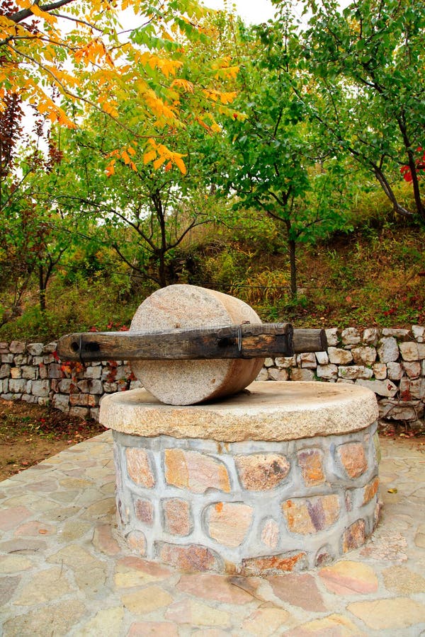 Stone mill stock photo. Image of grind, wheel, china - 171519600