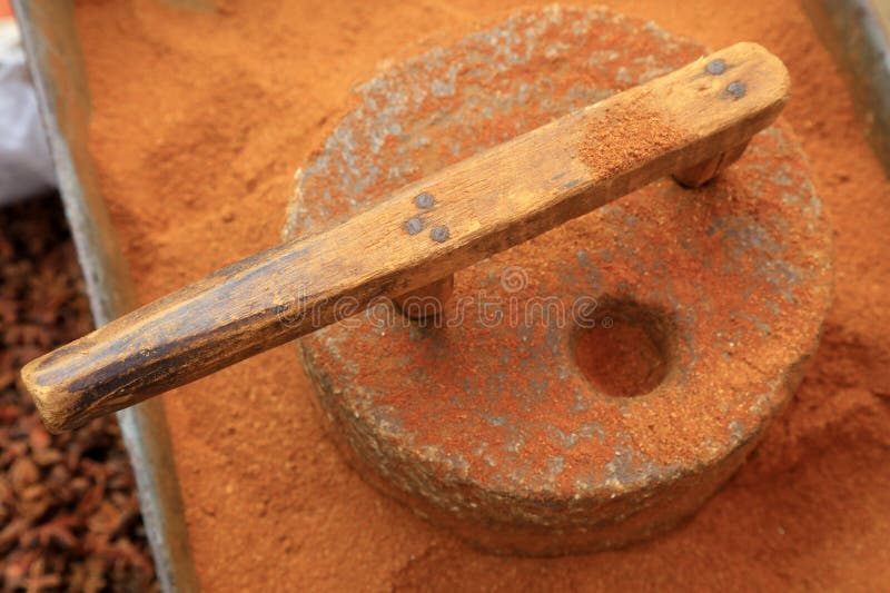 Stone mill stock image. Image of tools, abrasive, oldfashioned - 383928023