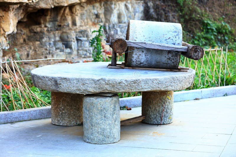 Stone mill stock image. Image of asian, farm, manufacture - 174890931