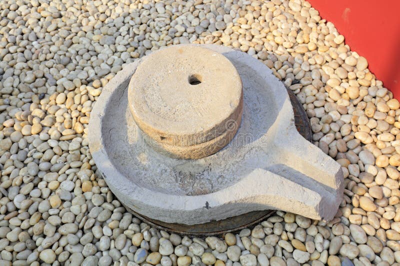 Stone mill stock image. Image of artifacts, stone, closeup - 366401129