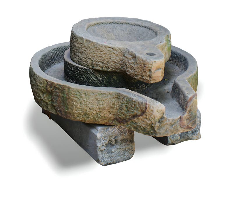 Stone Mill Isolated on White Background. Stock Photo - Image of mill ...