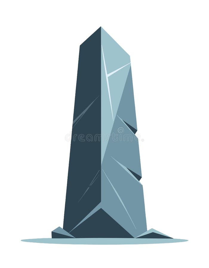 Stone Monolith Realistic Vector Obelisk Basalt Igneous Rock Structure Stock Illustration ...