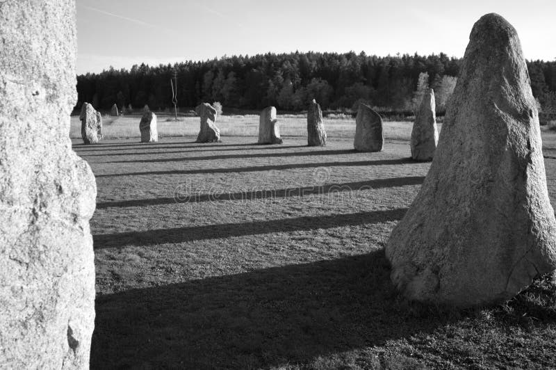 Stone Monoliths in the Meadow Stock Image - Image of circle, stone ...