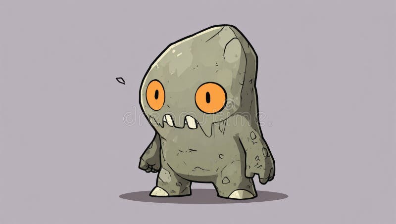 Stone Monster Game Character Image Chibi Abstract Monster in Anime ...