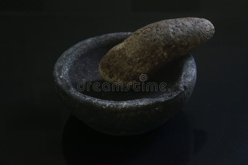 Stone Mortar and Stone Grinder from Indonesia Called Layah Stock Photo ...