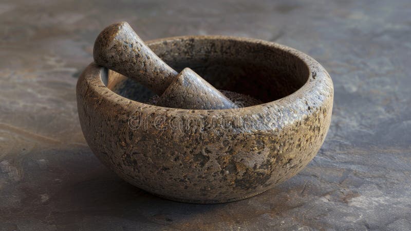 Stone Mortar and Pestle in a Bowl, Perfect for Culinary or Herbal Use ...
