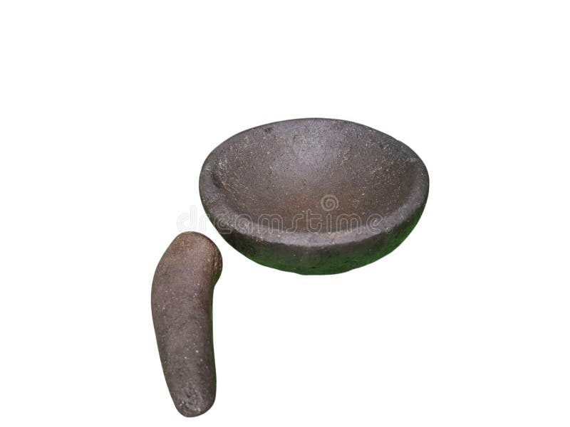 Stone Mortar and Pestle Traditional Grinding Tool. Stock Photo - Image ...