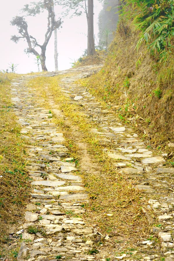A Stone Mountain Road is Going Uphill. Vertical Image Stock Image ...