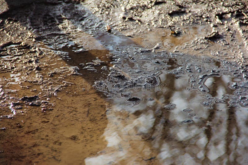 Muddy puddle stock image. Image of puddle, dirty, track - 14744621