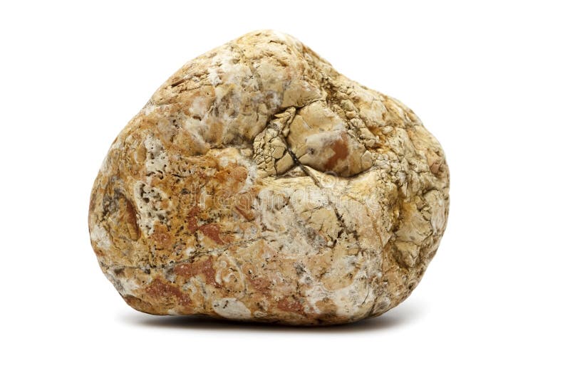 Stone. Natural Round Shaped Stone Washed with Sea Water, Isolated on ...