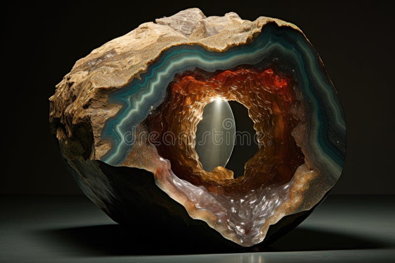 A Stone Naturally Split in Half, Revealing a Shimmering Geode Inside ...