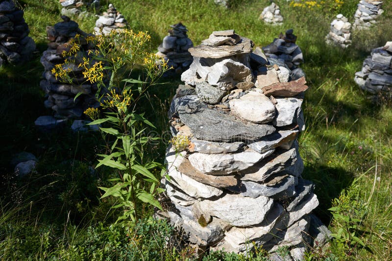 Stone Navigation Points in Nature Help Tourists in Orientation - August ...