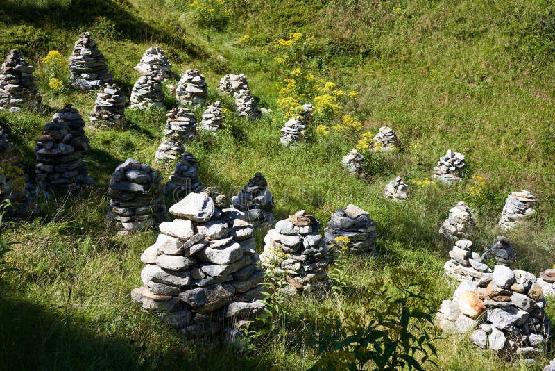 Stone Navigation Points in Nature Help Tourists in Orientation - August ...