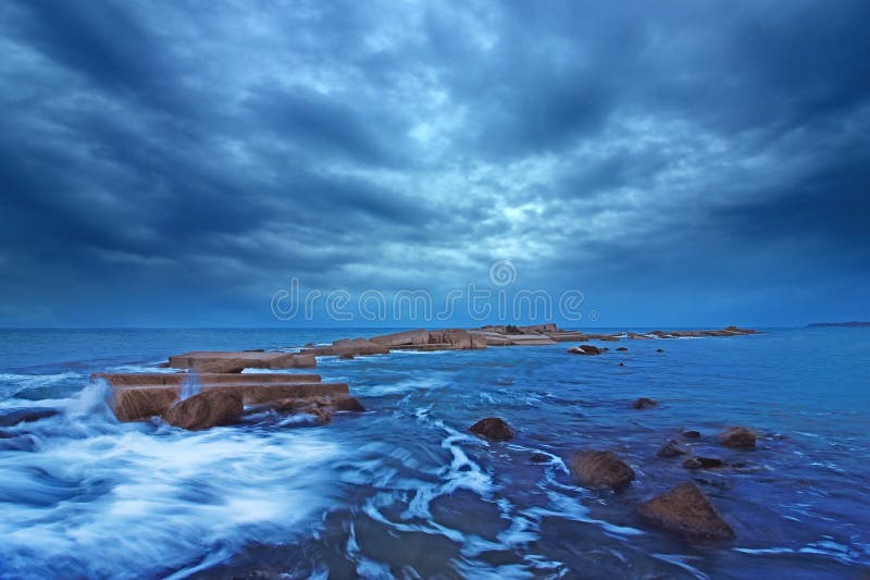 Landscape View at Beach Sunrise View Landscape Stock Image - Image of ...