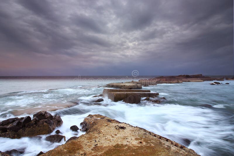 Landscape View at Beach Sunrise View Landscape Stock Image - Image of ...