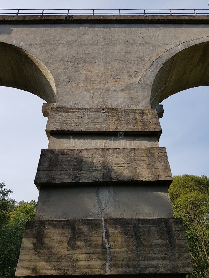 Stone Pillars of the Old Railway Bridge Stock Image - Image of ...