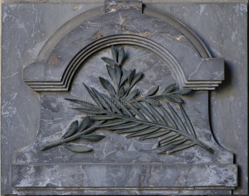 Stone Ornament (leaf Tree Branch) Stock Photo - Image of staglieno ...