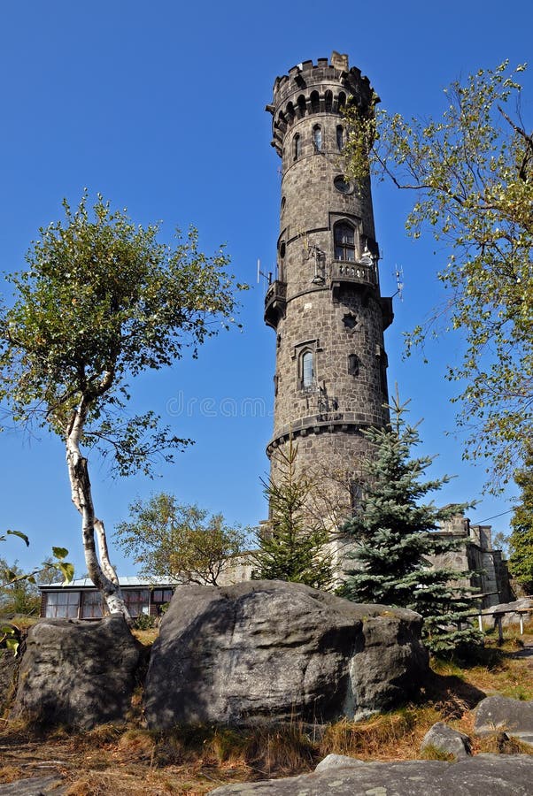 Outlook-tower in Gothic Revival Stock Image - Image of building, wood ...