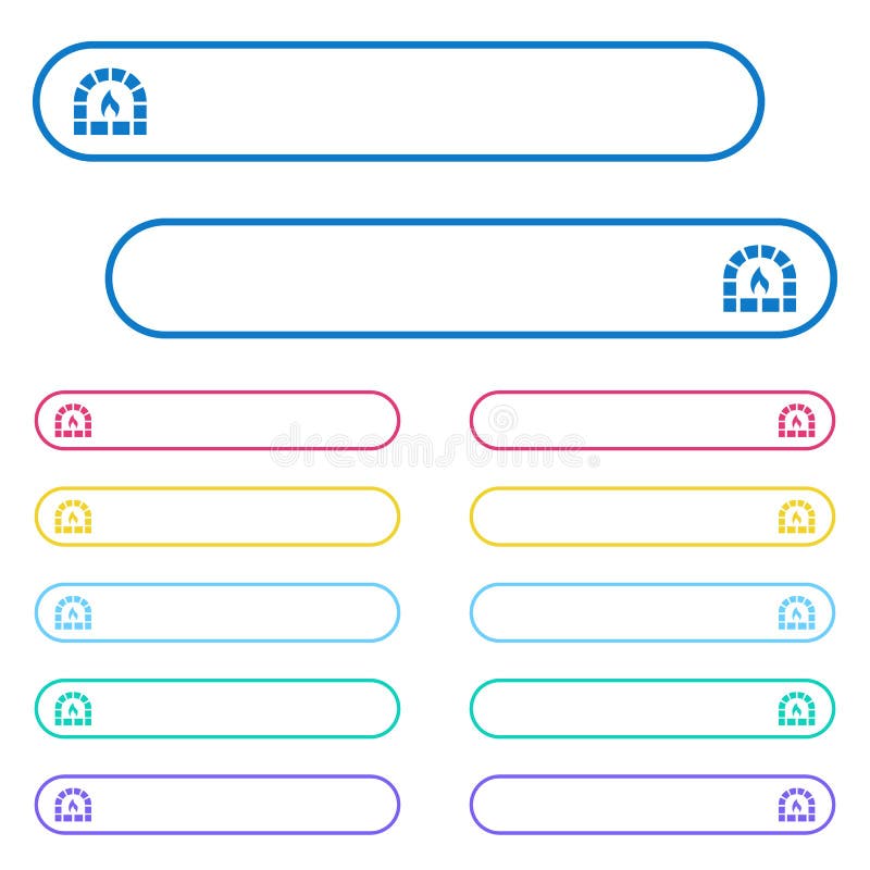 Stone Oven Icons in Rounded Color Menu Buttons Stock Vector ...