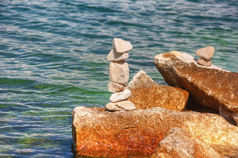 Stone Over Stone at Seaside Stock Image - Image of island, ocean: 257512439