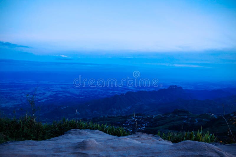 Stone Overlooking on Mountains with the Sky. Stock Image - Image of ...