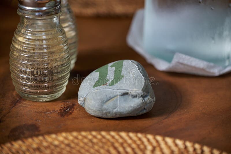 Stone Painted Number 11 for Ordering on the Table Stock Image - Image ...