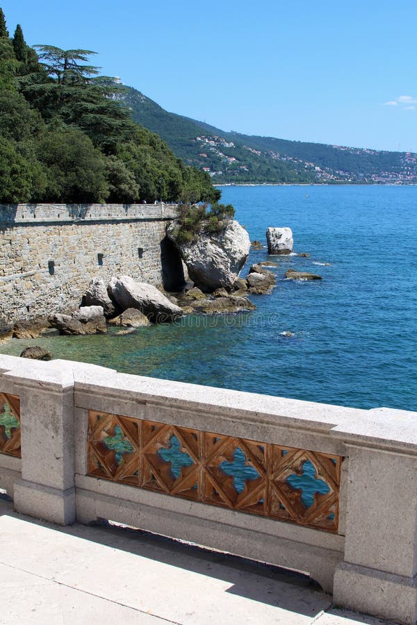 Stone Parapet with Floral Pattern Stock Image - Image of mediterranean ...