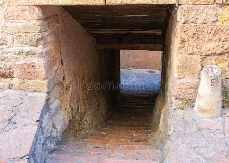 Stone Passageway in the Streets of a Medieval City Stock Image - Image ...