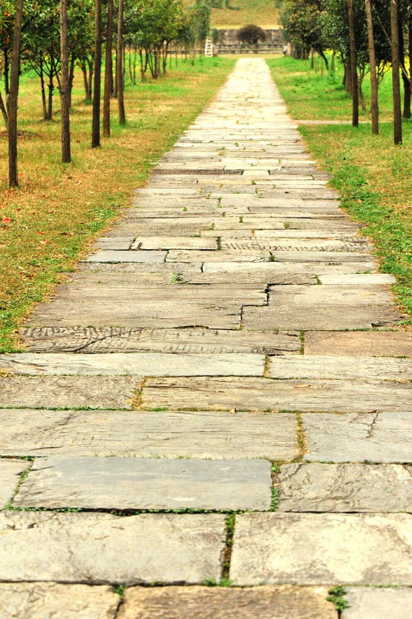 Stone path stock image. Image of flat, bricks, antique - 24052339