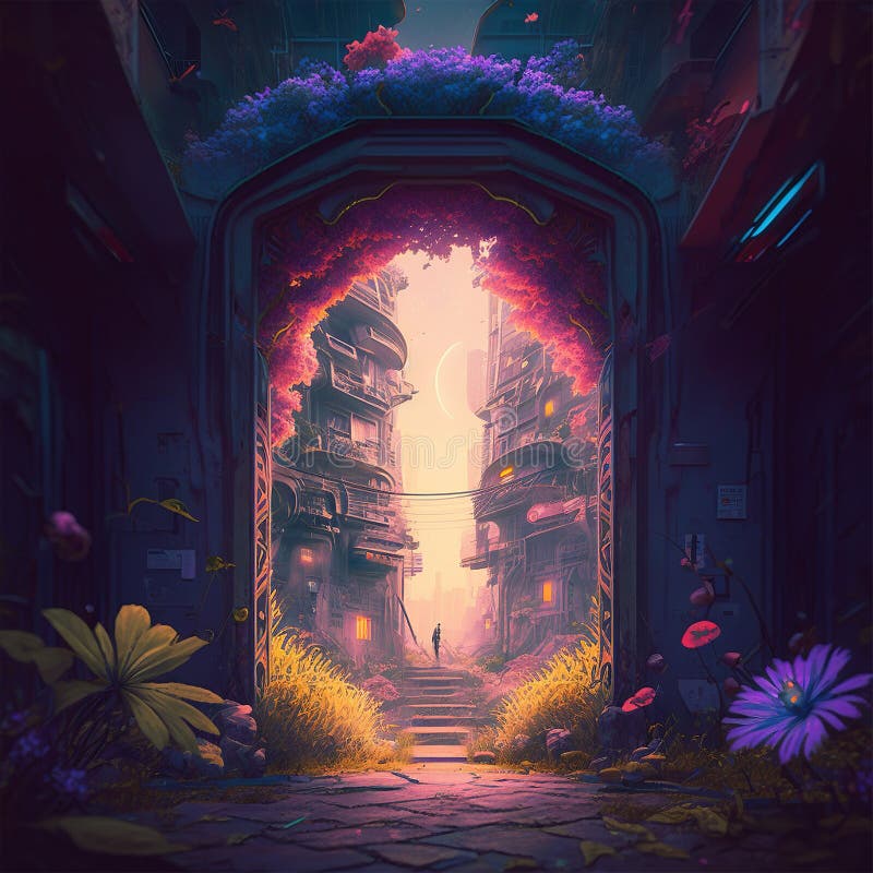 Portal into Another Dimension. Stock Illustration - Illustration of ...