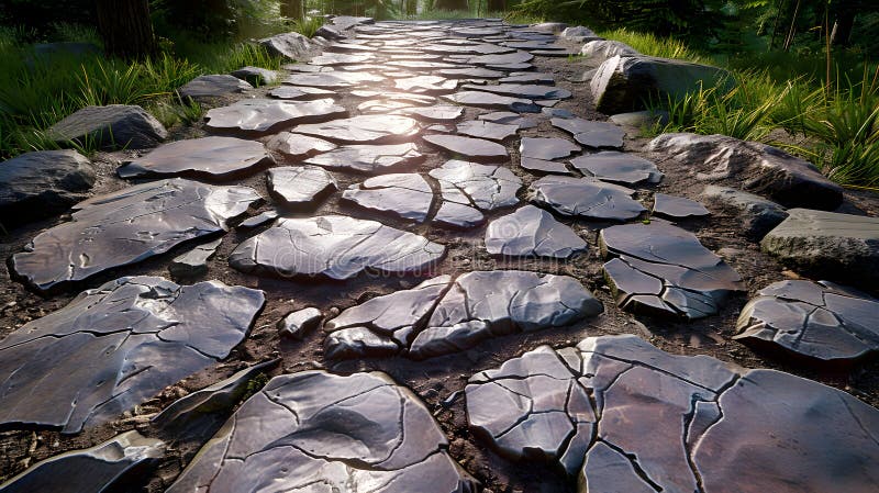 Stone Path on Gravel Stone Floor Stock Photo - Image of pathway, brick ...