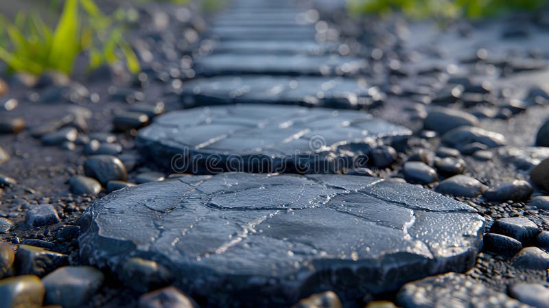 Stone Path on Gravel Stone Floor Stock Photo - Image of mountain ...
