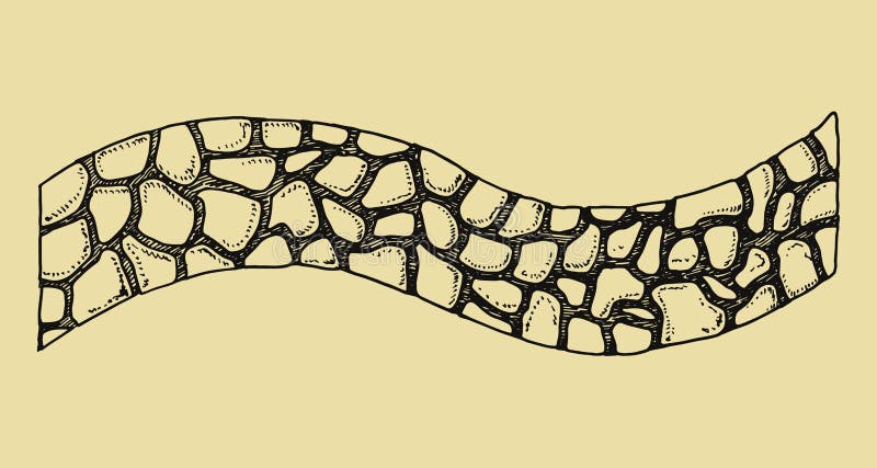 Stone Path. Hand Drawing Vector Stock Vector - Illustration of ...